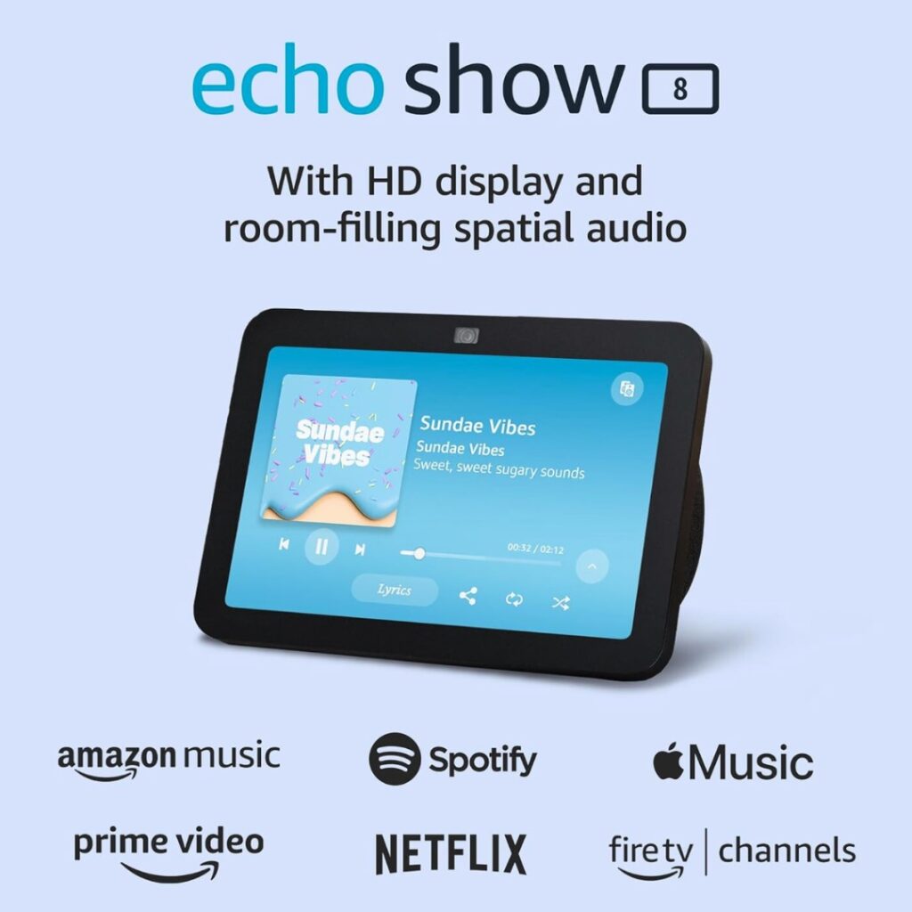 PANTALLA INTELIGENTE AMAZON ECHO SHOW 8 CON ALEXA 3 GEN. 8″ CHARACOAL ...