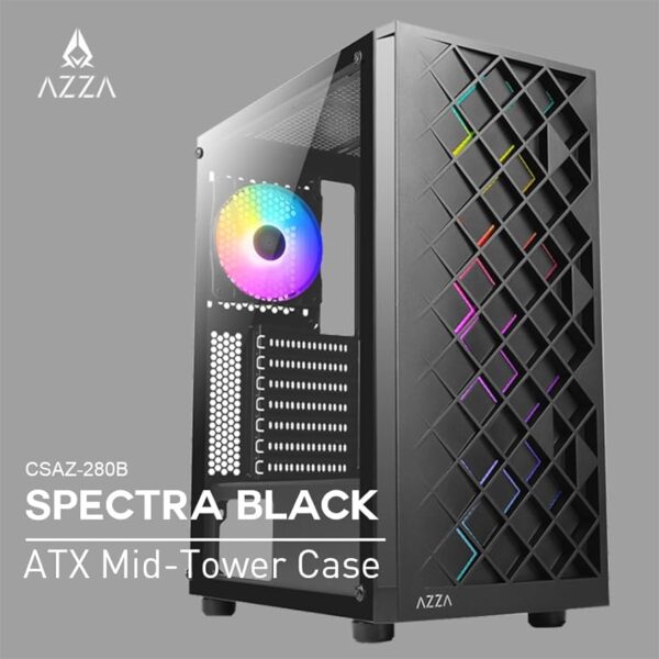 CASE AZZA TECH GAMING CSAZ-280B SPECTRA ATX MID TOWER BLACK - SYSTEMarket