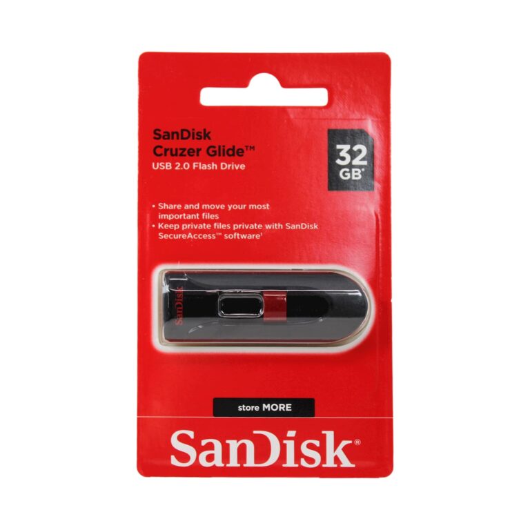 FLASH MEMORY SANDISK 32GB CRUZER GLIDE USB 3.0 BLACK/RED - SYSTEMarket