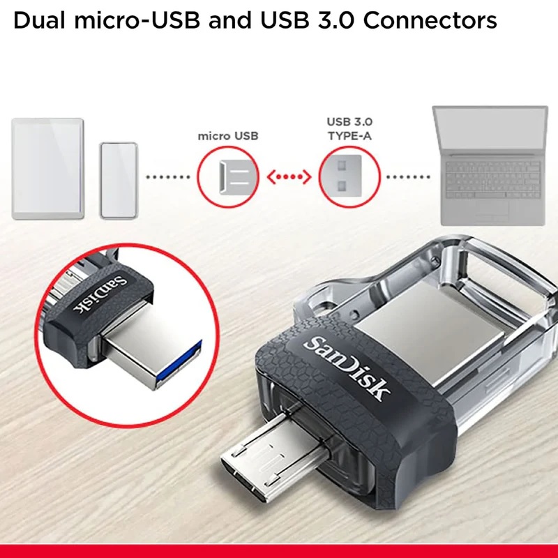 FLASH MEMORY SANDISK 128GB ULTRA DUAL DRIVE USB TIPO A; USB C USB 3.0 ...