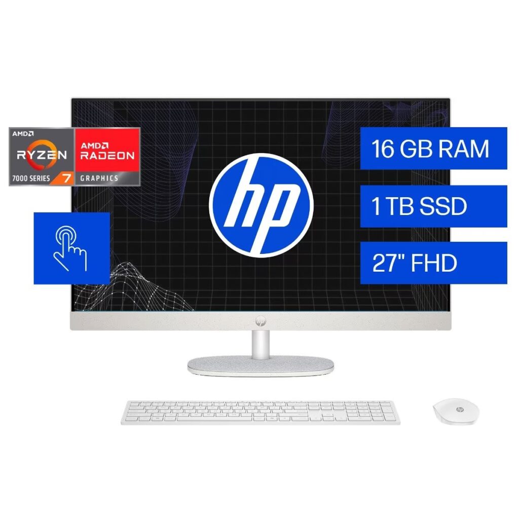 COMPUTADORA HP AIO 27-CR0278LA AMD RYZEN 7 7730U 16GB,1TB SSD, 27″TOUCH ...